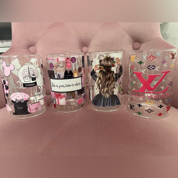 CHANEL | Kitchen | Custom Made Glass Mugs | Poshmark